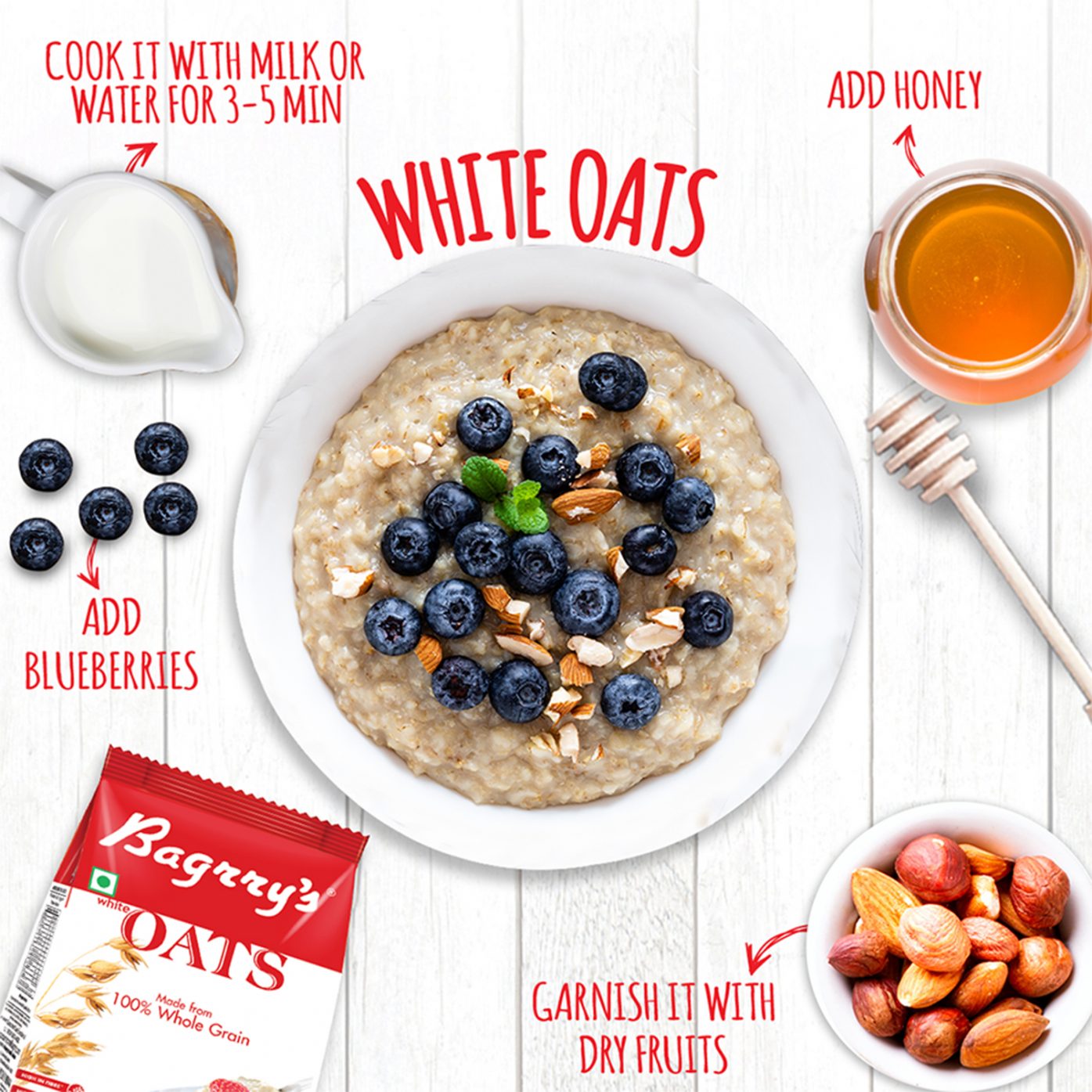 White Oats 500 gm Pouch - Satvikk